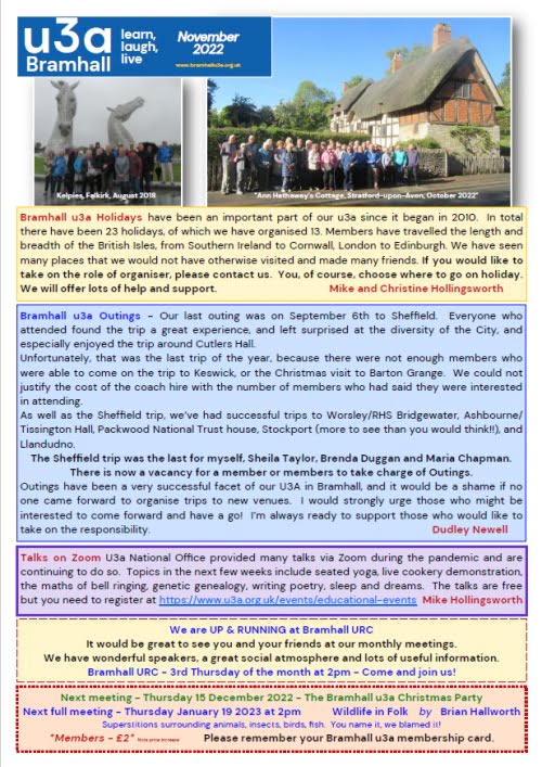 Newsletters | Bramhall u3a