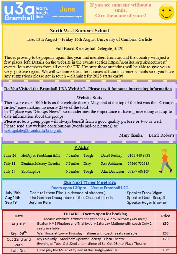 Newsletters | Bramhall u3a